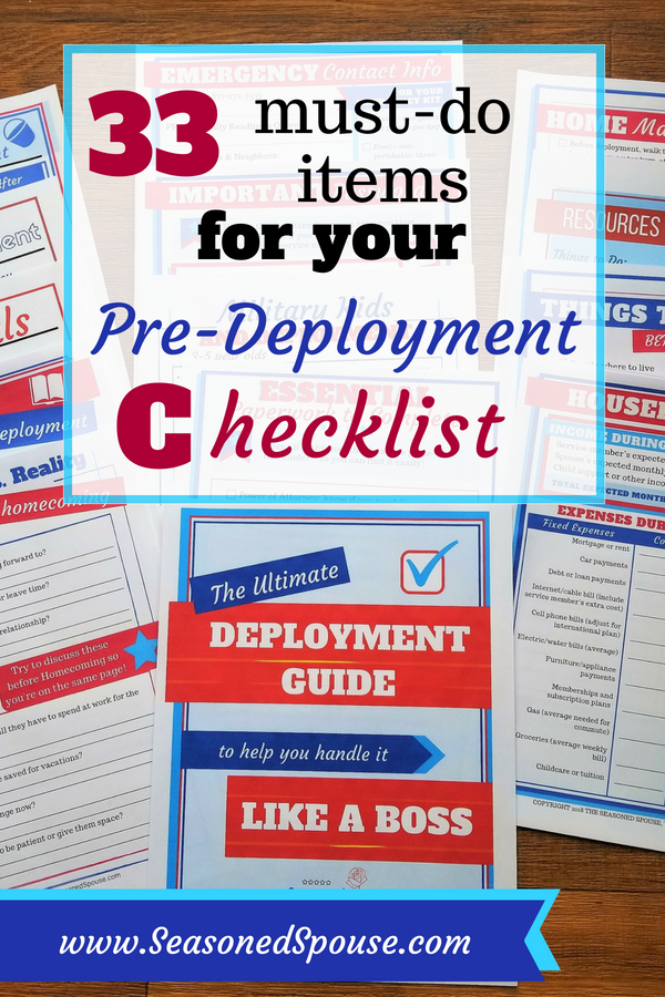 Pre-Deployment Checklist to Help Military Spouses - Seasoned Spouse